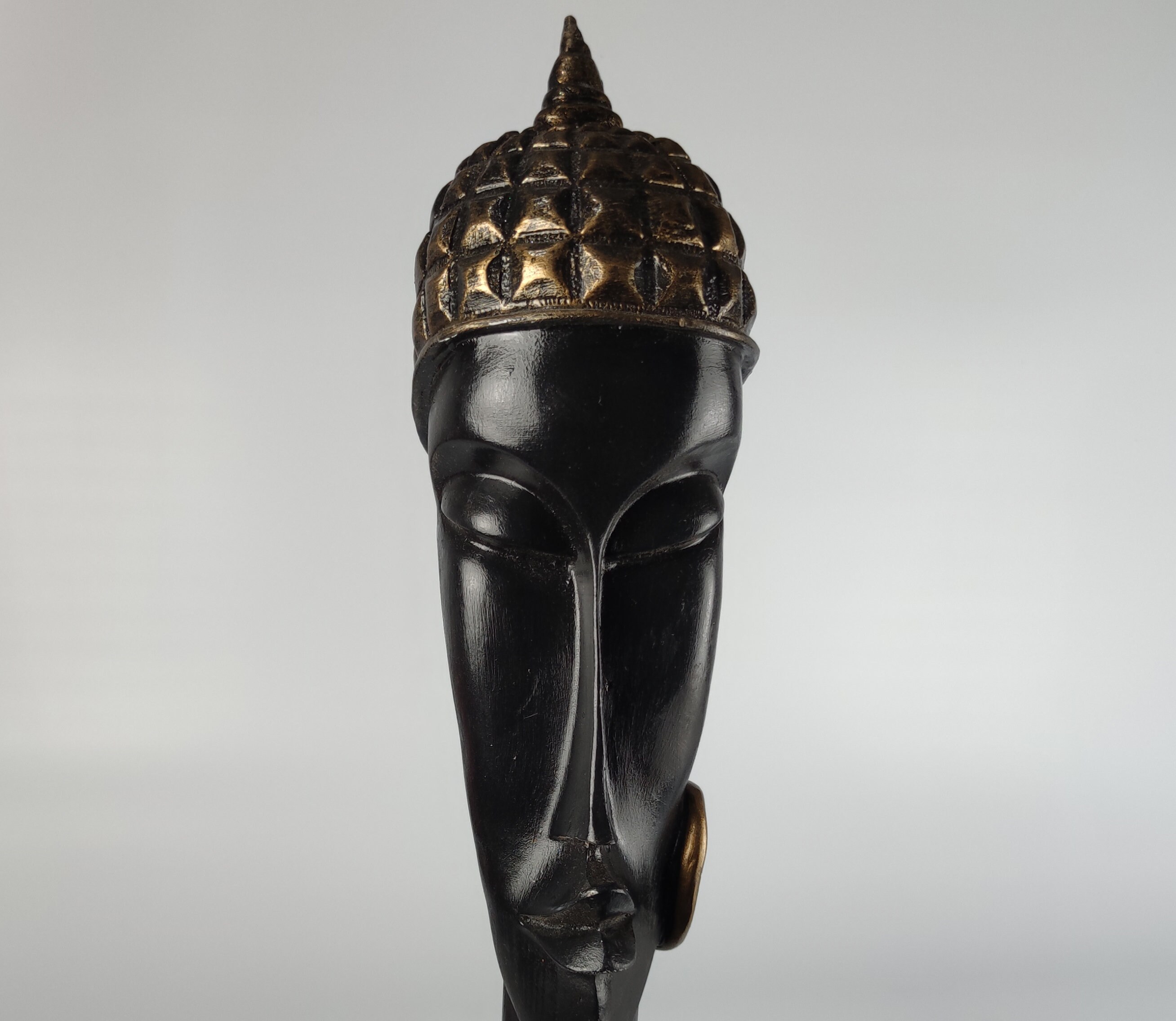 African Totem Pair Bust Statue, 18 Inches Ethnic Totem Sculpture, Woman ...