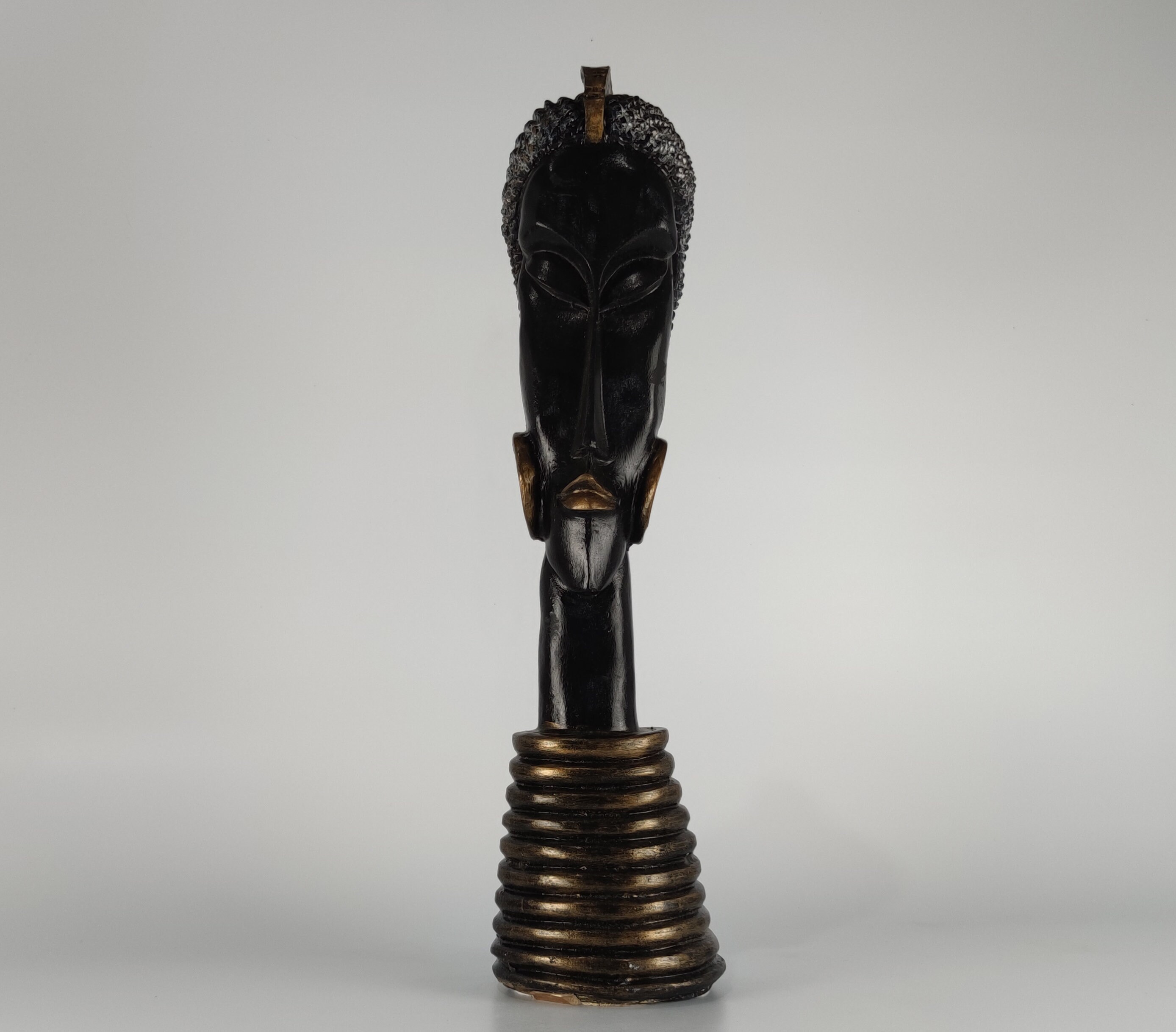 African Totem Pair Bust Statue, 18 Inches Ethnic Totem Sculpture, Woman ...