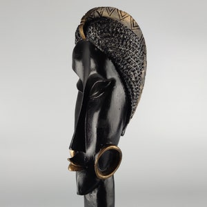 African Totem Pair Bust Statue, 18 Inches Ethnic Totem Sculpture, Woman ...