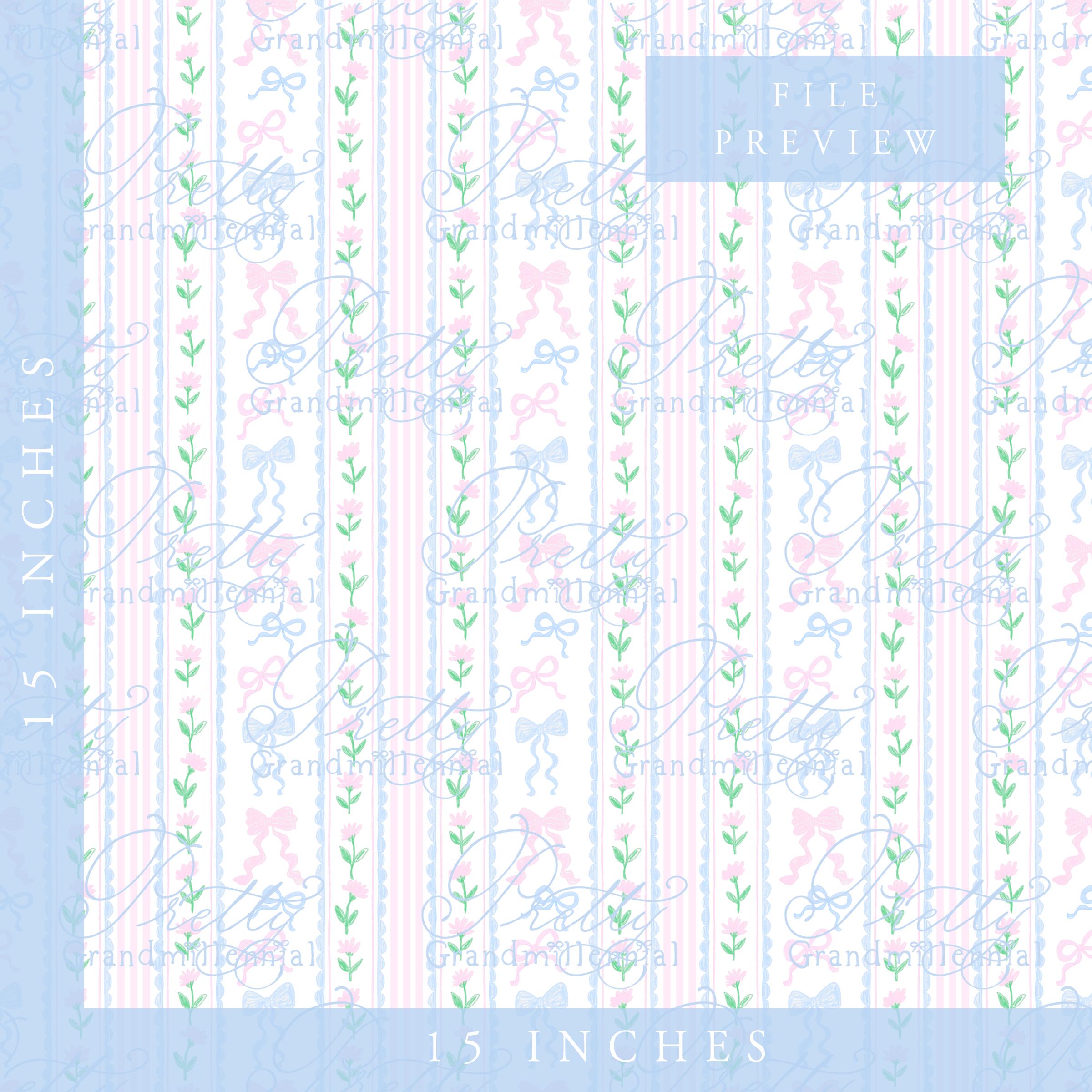 Grandmillennial Bow Coquette Pattern, Seamless Pattern, Coquette ...