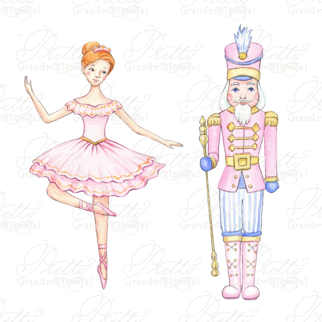 Nutcracker Clipart, Watercolor Nutcracker Clipart, Christmas Tree ...