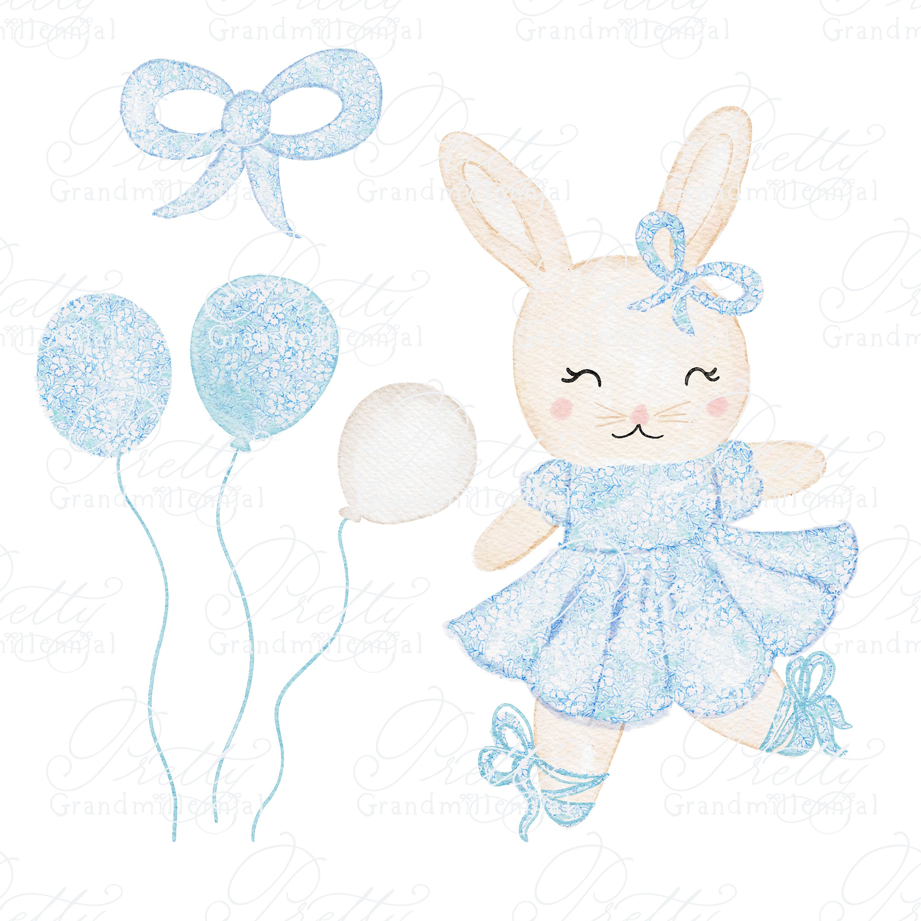 Bunny Clipart, Cute Bunny, Cute Rabbit, Party Clipart, Birthday Clipart ...