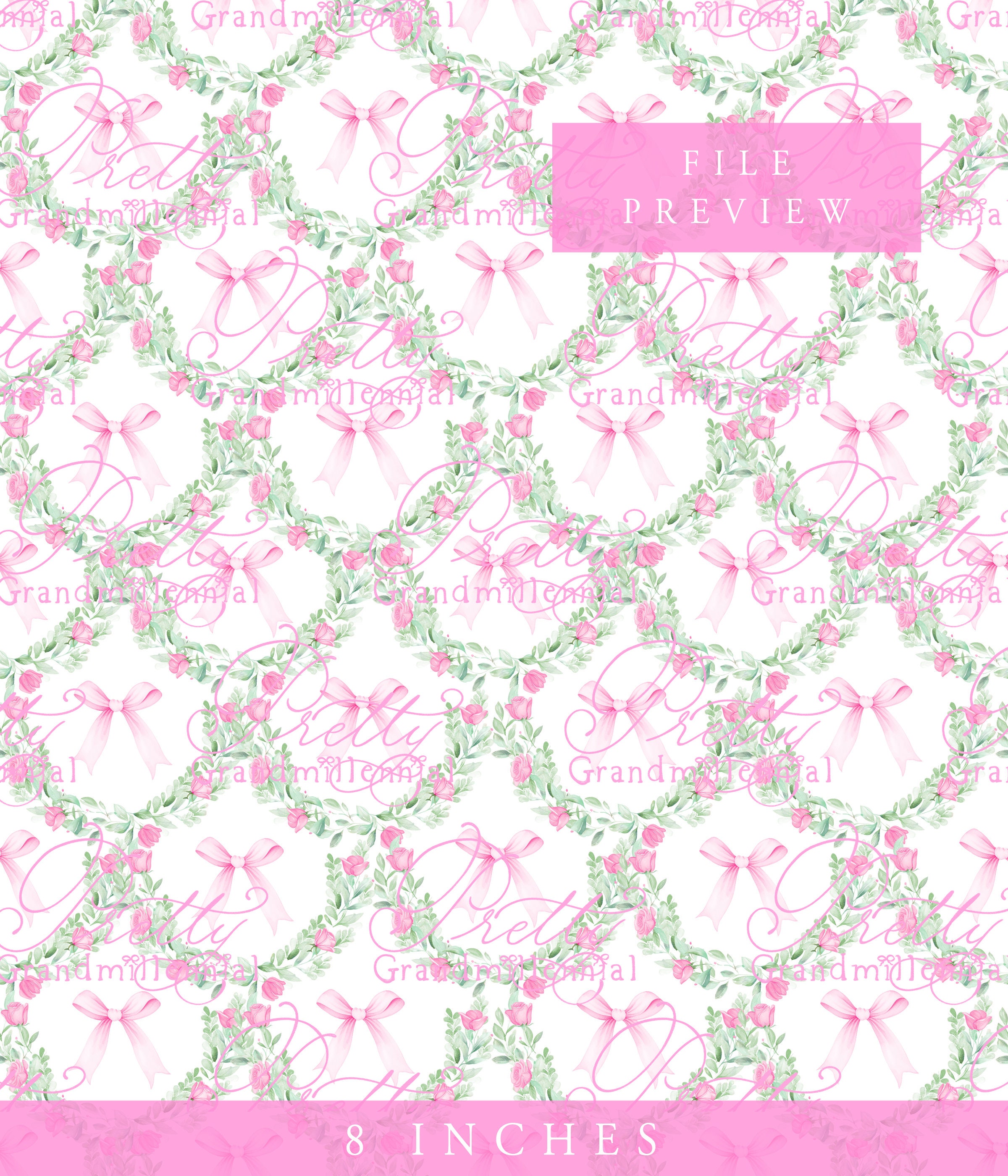 Watercolor Roses Trellis Bows Trellis Pattern Seamless - Etsy