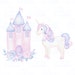 Watercolor Unicorn Clipart, Castle Clipart, Watercolor Castle Clipart ...