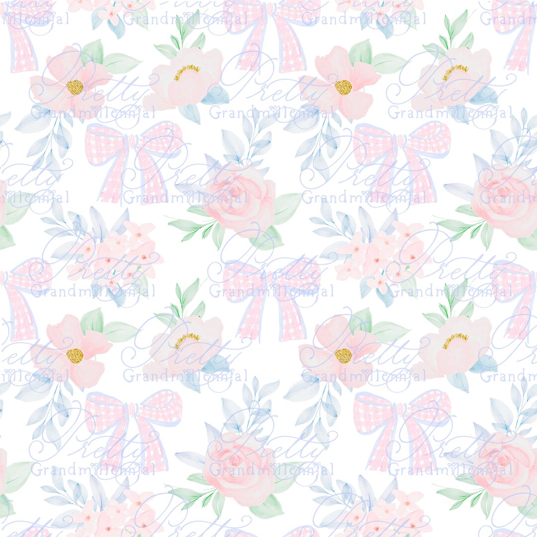 Floral Pattern, Grandmillennial Clipart, Grandmillennial Seamless ...
