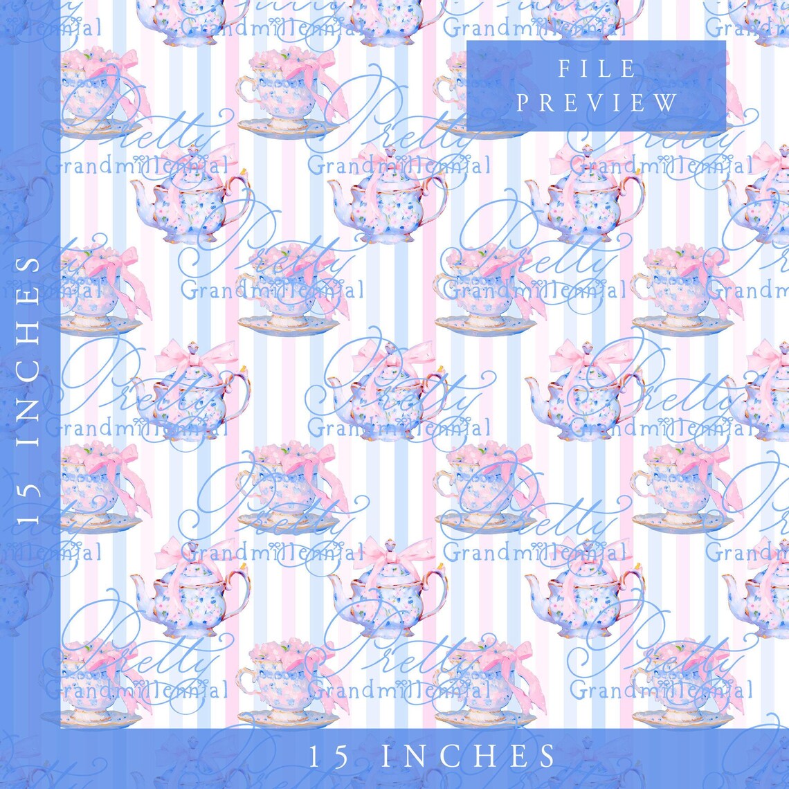 Teacup Pattern, Tea Cup Seamless Pattern, Stripes Pattern, Seamless ...