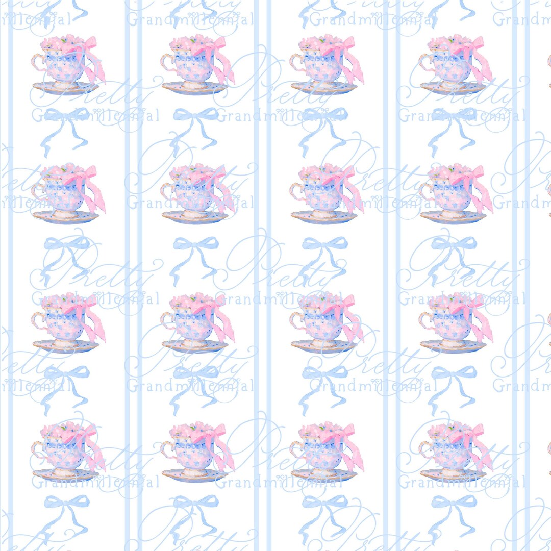Teatime Pattern, Tea Pot Seamless Pattern, Tea Cup Pattern, Seamless ...