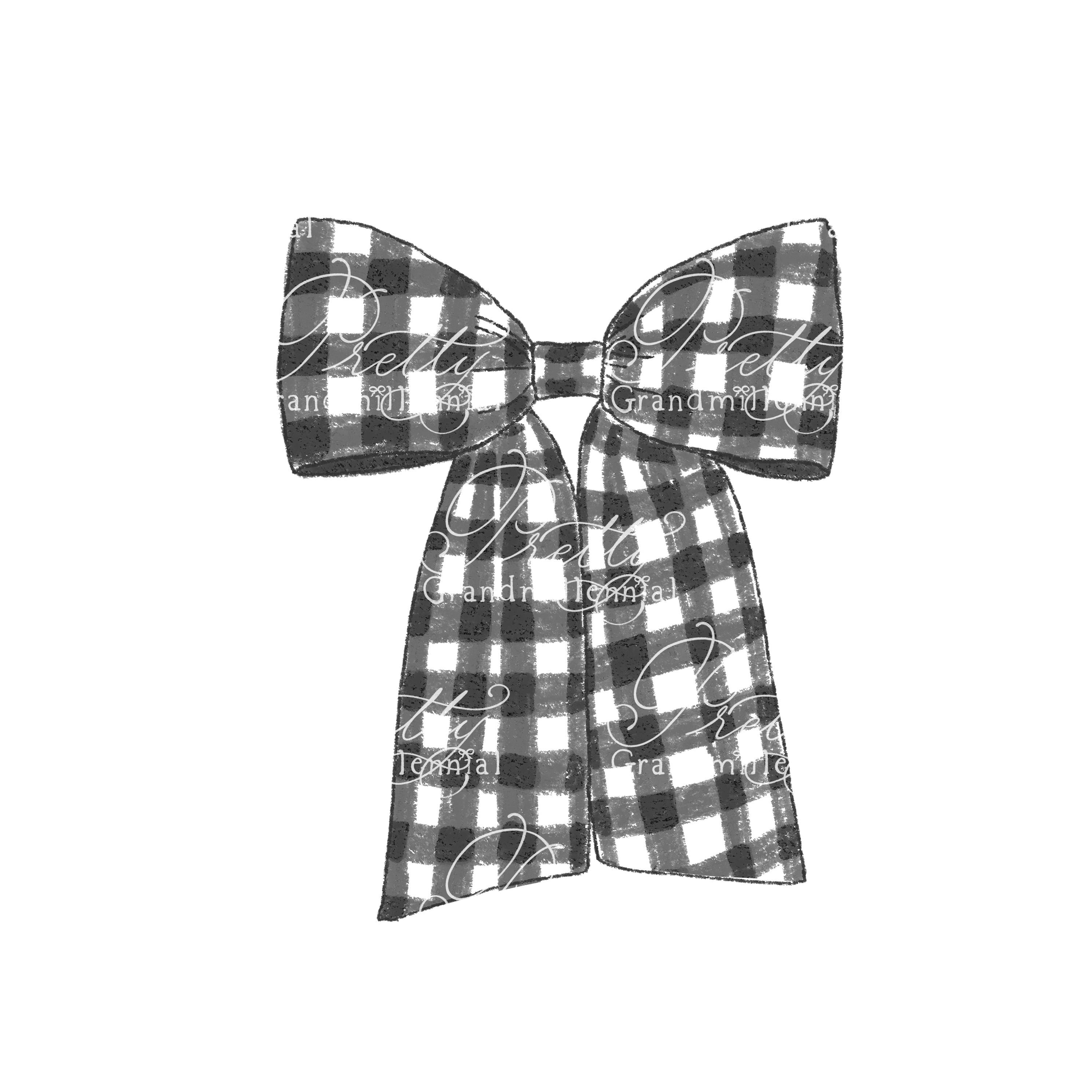 Black Buffalo Plaid Gingham Bow Clipart, Buffalo Plaid Bow, Bow Clipart ...