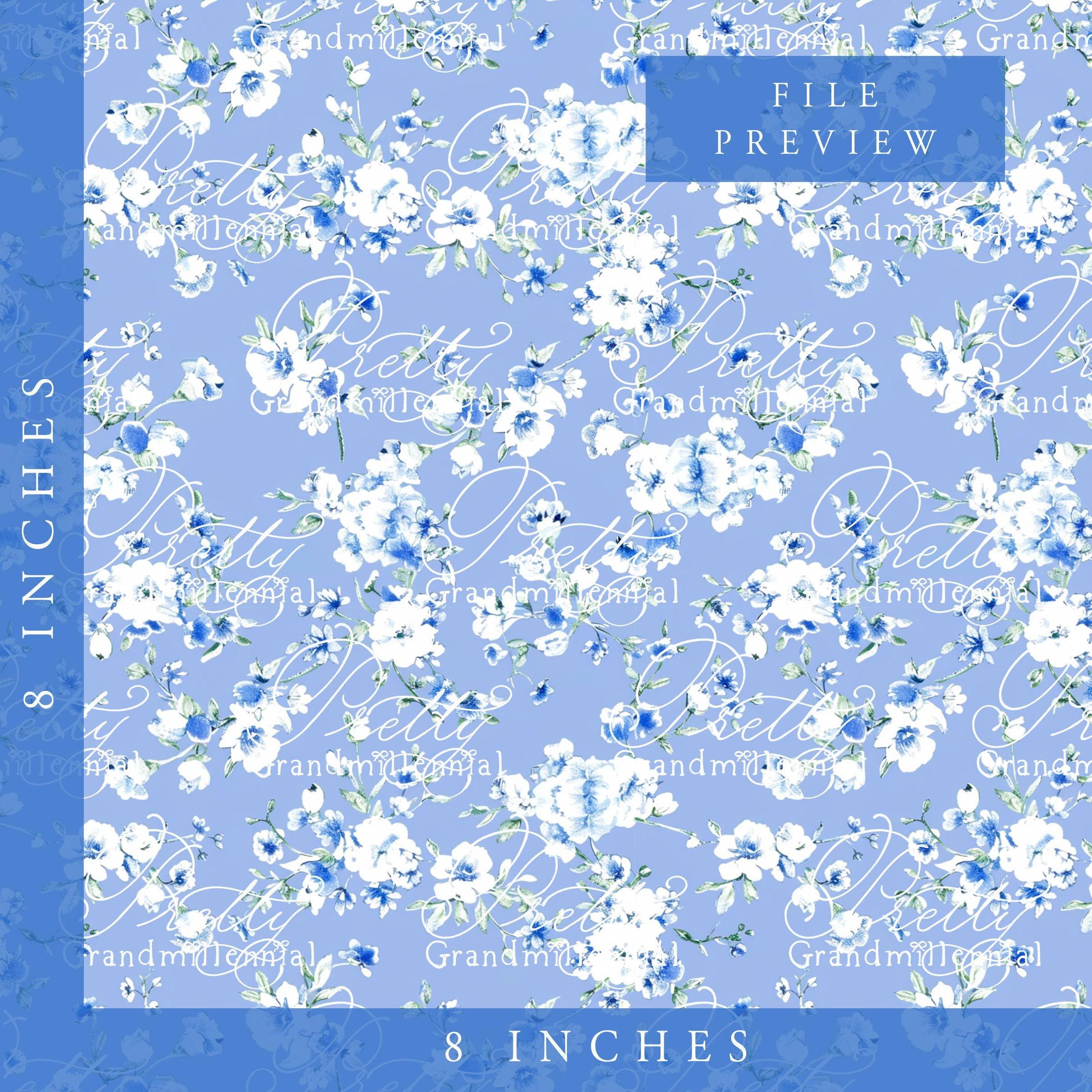 Preppy Blue Floral Chinoiserie Pattern, Seamless Chinoiserie Print ...