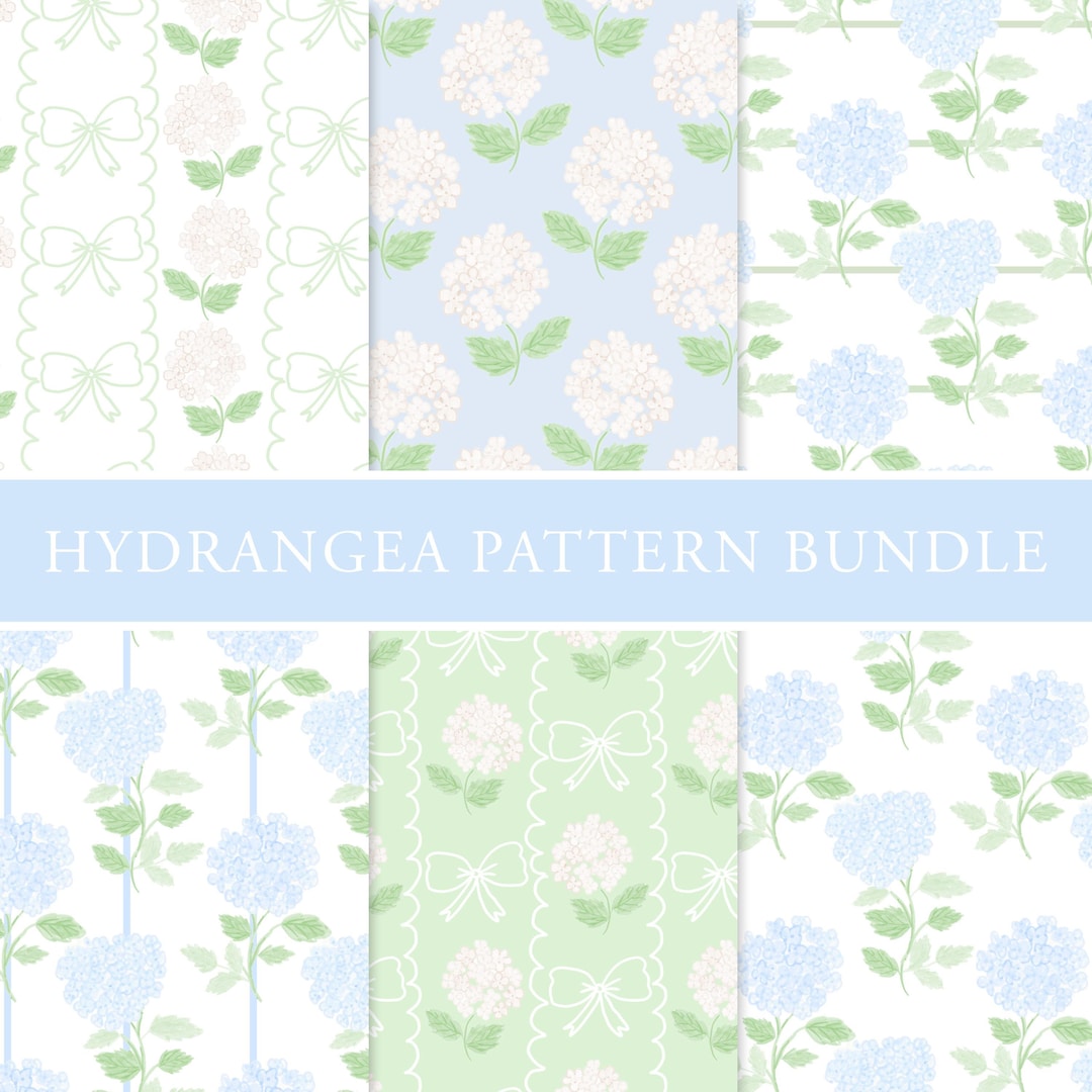 Hydrangea Pattern, Hydrangea Clipart, Watercolor Hydrangea Patterns ...