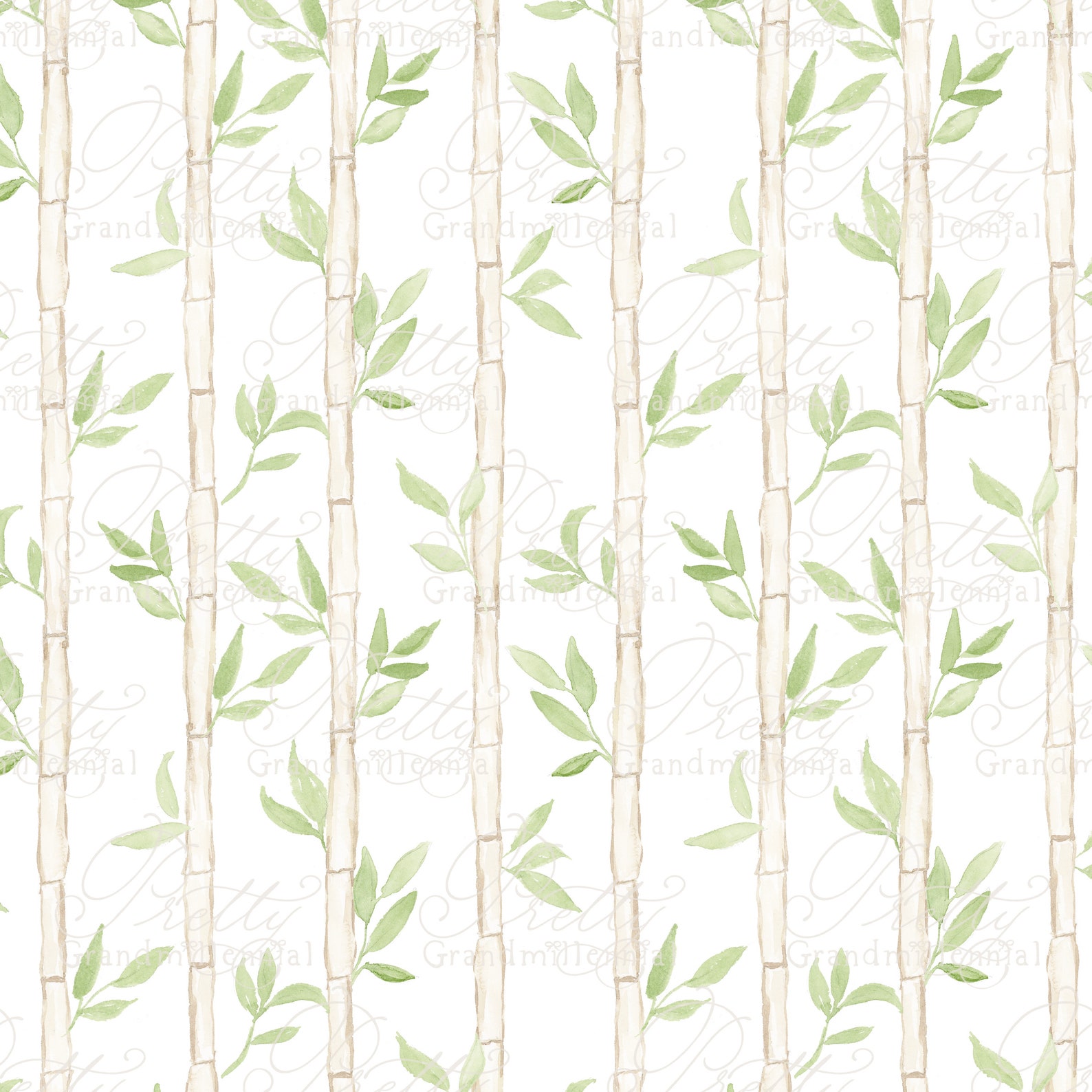 Watercolor Bamboo Pattern Bamboo Leaves Pattern - Etsy