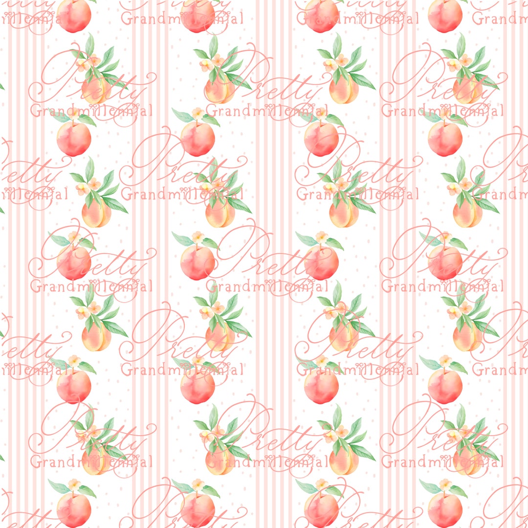 Peach Print, Summer Pattern, Grandmillennial Pattern, Peaches Seamless ...