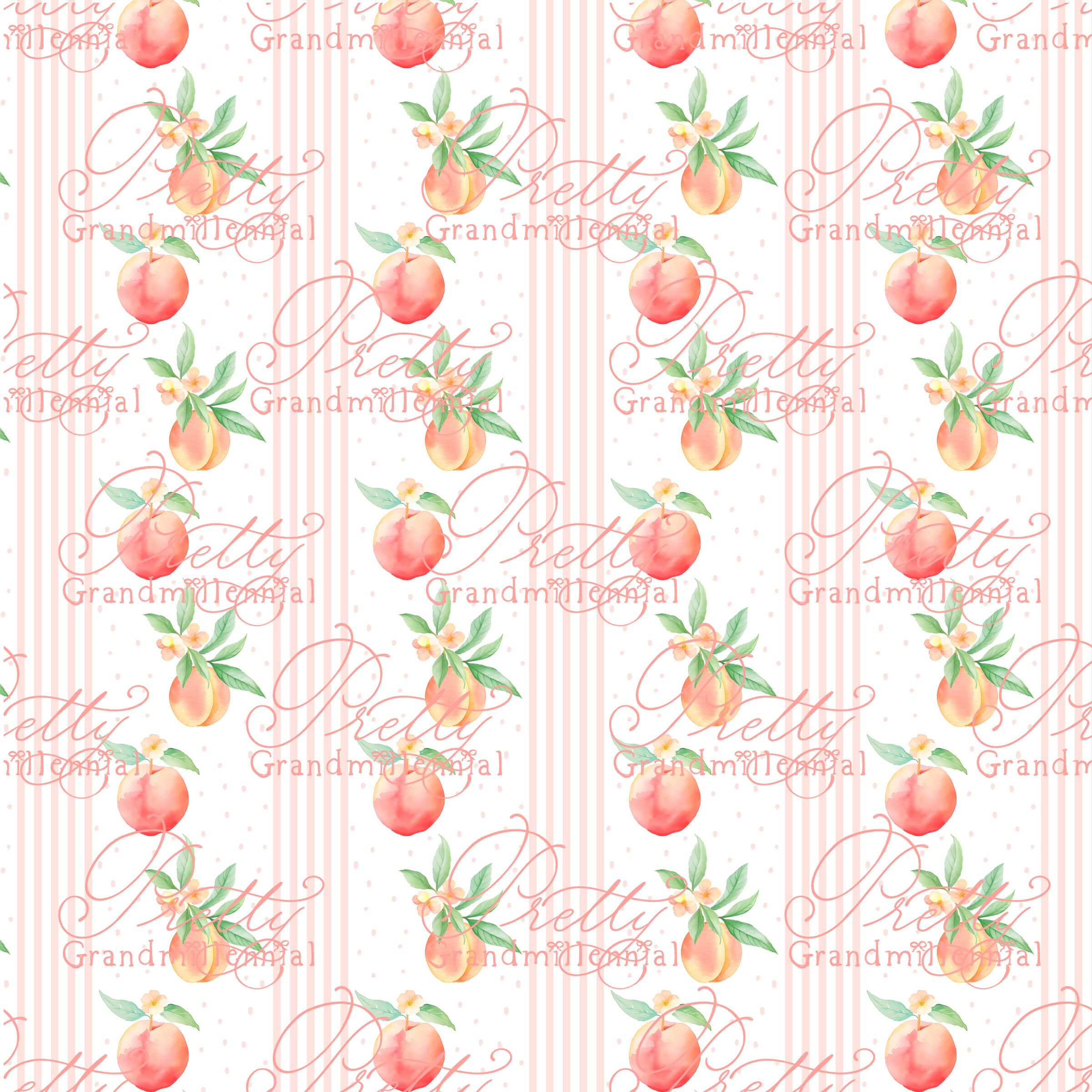 Peach Print, Summer Pattern, Grandmillennial Pattern, Peaches Seamless ...