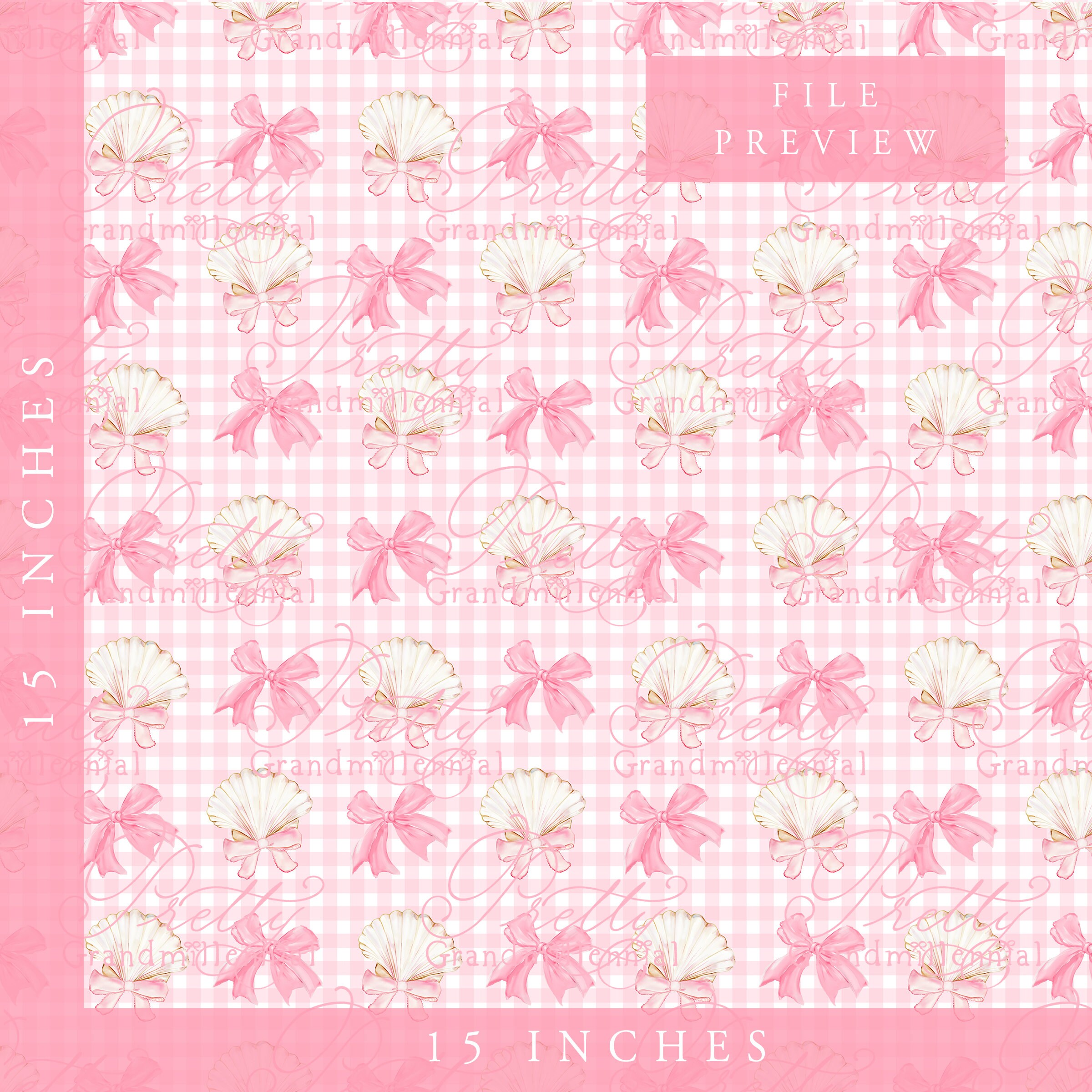 Beach Seashell Seamless Pattern, Preppy Pattern, Grandmillennial ...