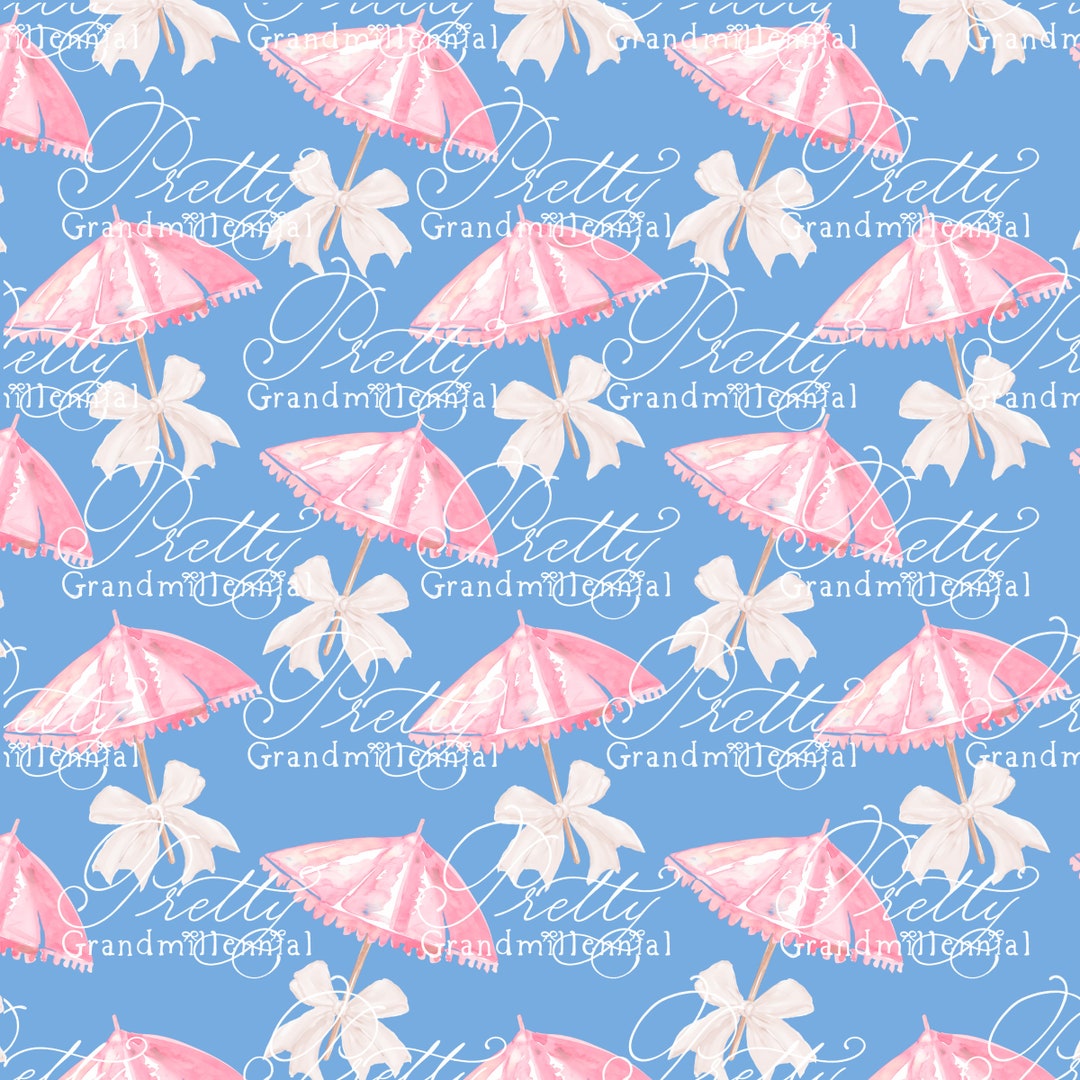 Beach Seamless Pattern, Preppy Pattern, Grandmillennial Pattern, Pink ...