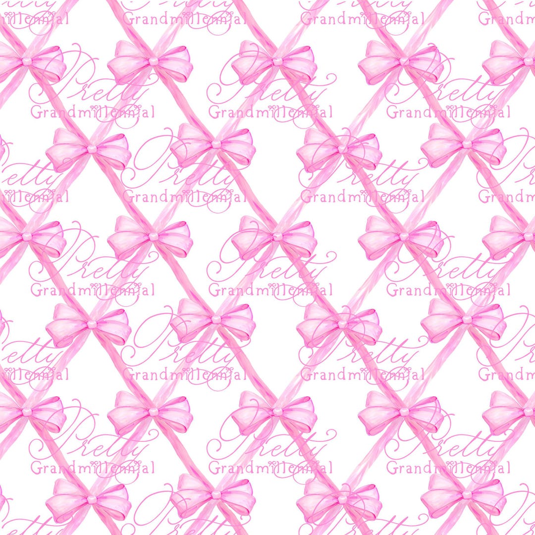 Ribbons Trellis Pattern, Seamless Pattern, Bow Pattern, Seamless ...