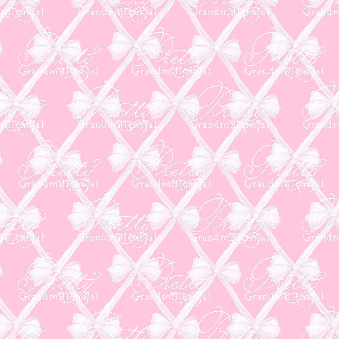 Ribbons Trellis Pattern, Seamless Pattern, Bow Pattern, Seamless ...