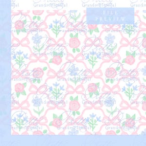Grandmillennial Coquette Bows Floral Bows Pattern, Seamless Pattern ...