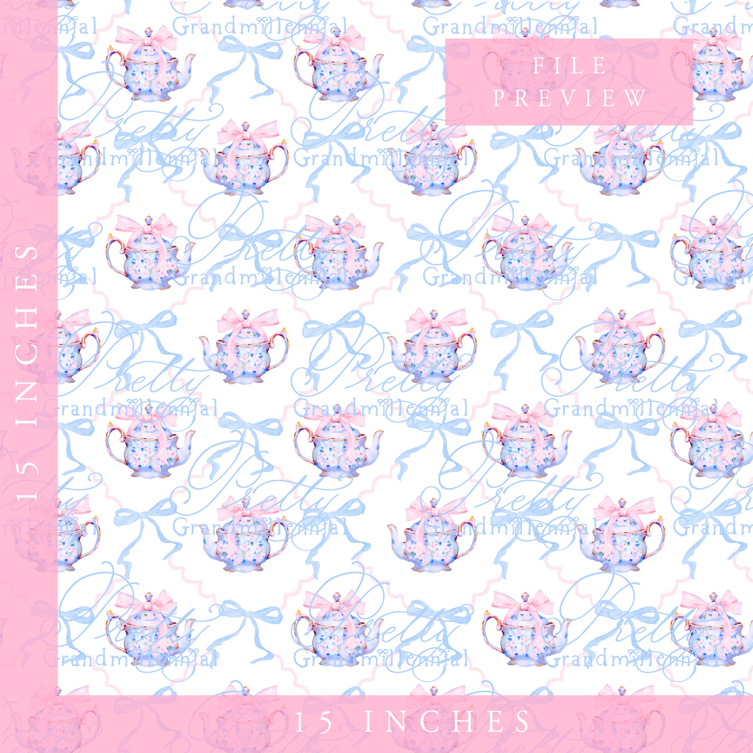 Teatime Pattern, Tea Pot Seamless Pattern, Tea Cup Pattern, Seamless ...