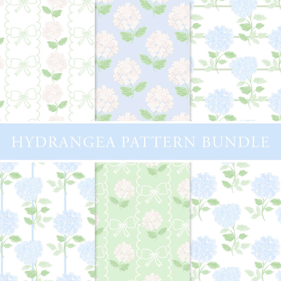 Hydrangea Pattern, Hydrangea Clipart, Watercolor Hydrangea Patterns ...