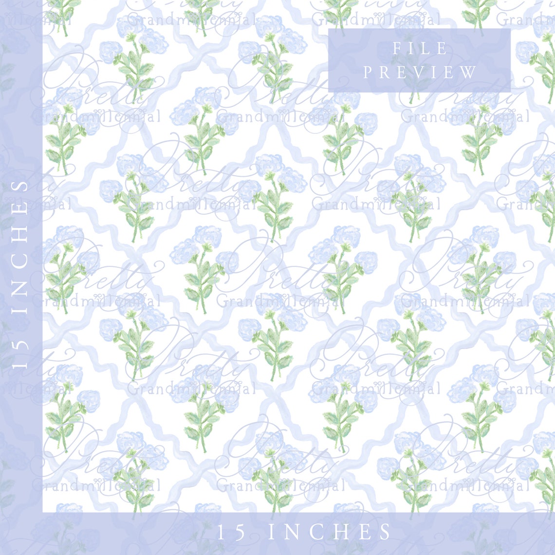 Hydrangea Trellis Pattern, Hydrangeas, Watercolor Hydrangea Patterns ...