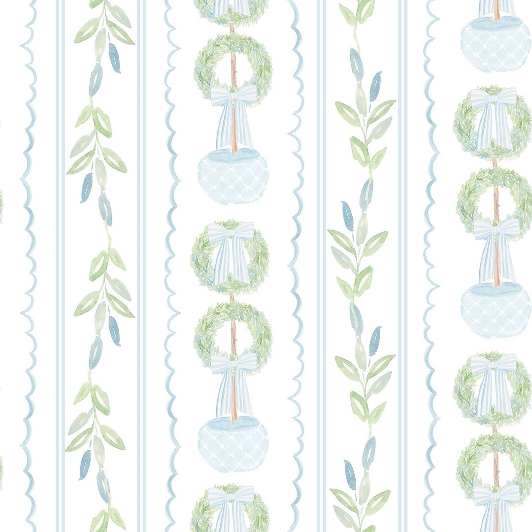 Oilpastel Boxwood Tree Seamless Pattern, Boxwood Trees Pattern, Boxwood ...