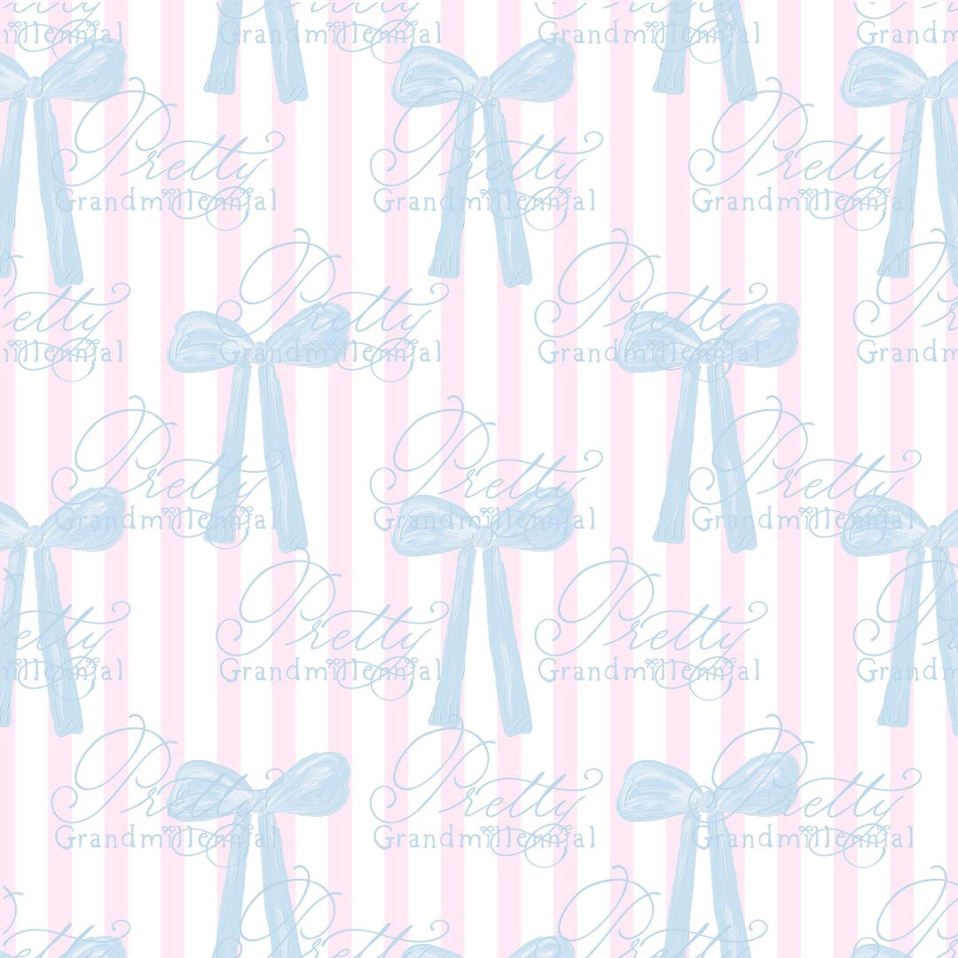 Preppy Coquette Pattern, Grandmillennial Bows Pattern, Seamless Pattern ...