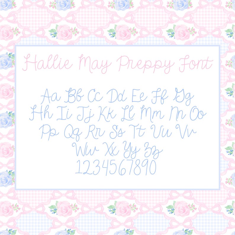 Preppy Script Font, Hand Lettered, Script Font, Commercial Use Font ...