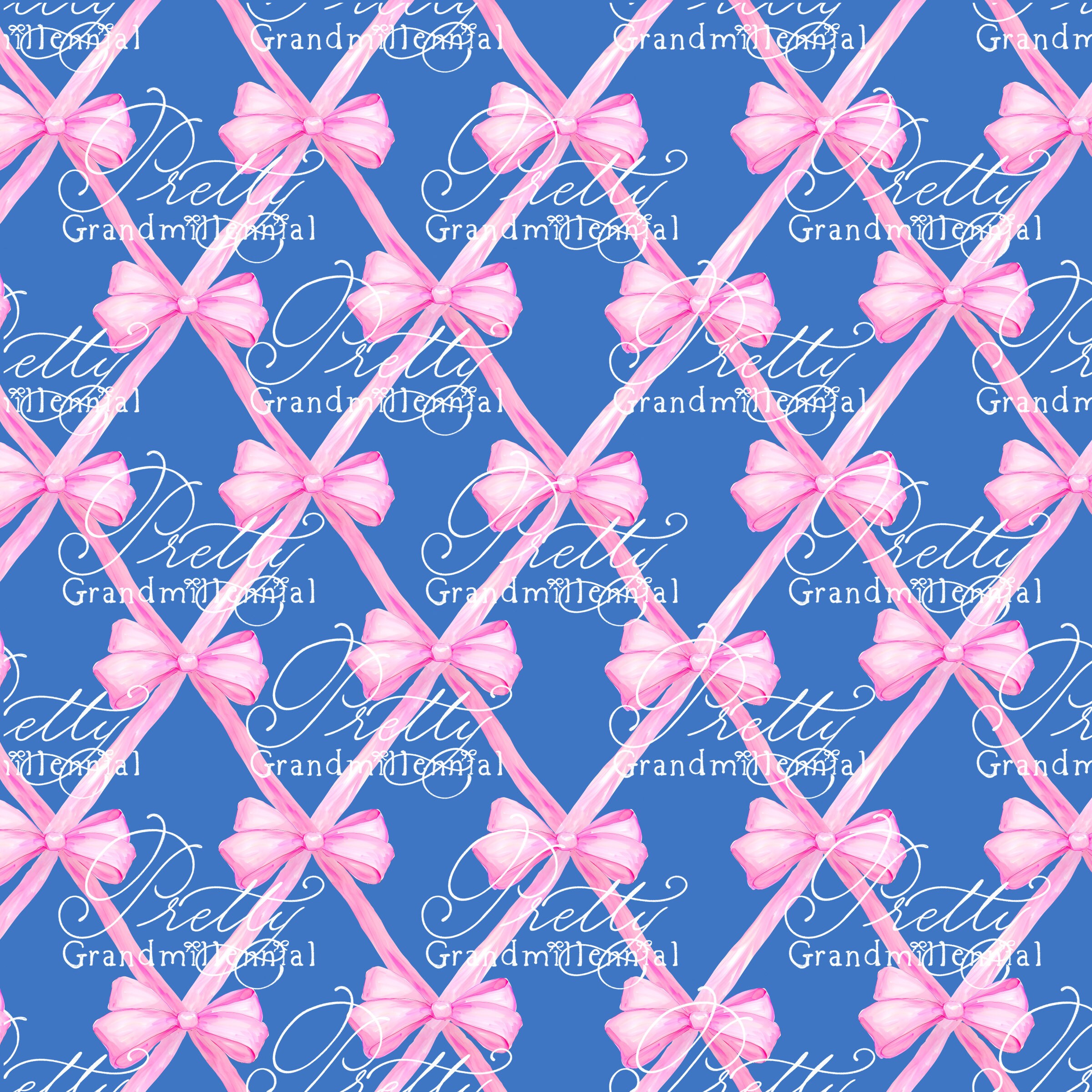 Ribbons Trellis Pattern, Seamless Pattern, Bow Pattern, Seamless ...