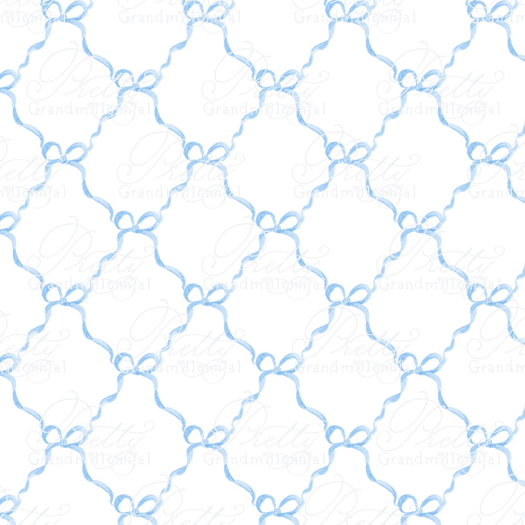 Ribbons Pattern, Seamless Pattern, Bow Pattern, Seamless Pattern Trellis, Painted Seamless ...