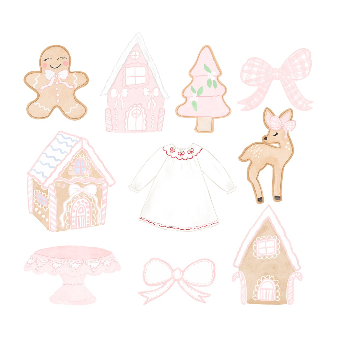 Cute Gingerbread House Clipart Gingerbread Cookie Clipart - Etsy