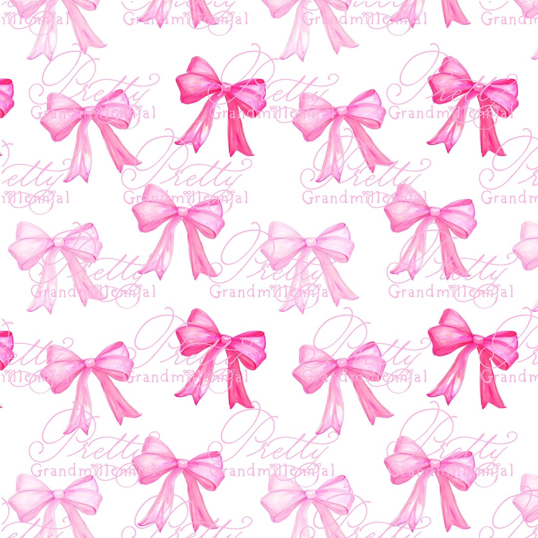 Pink Bows Pattern, Seamless Pattern, Bow Pattern, Seamless Pattern ...