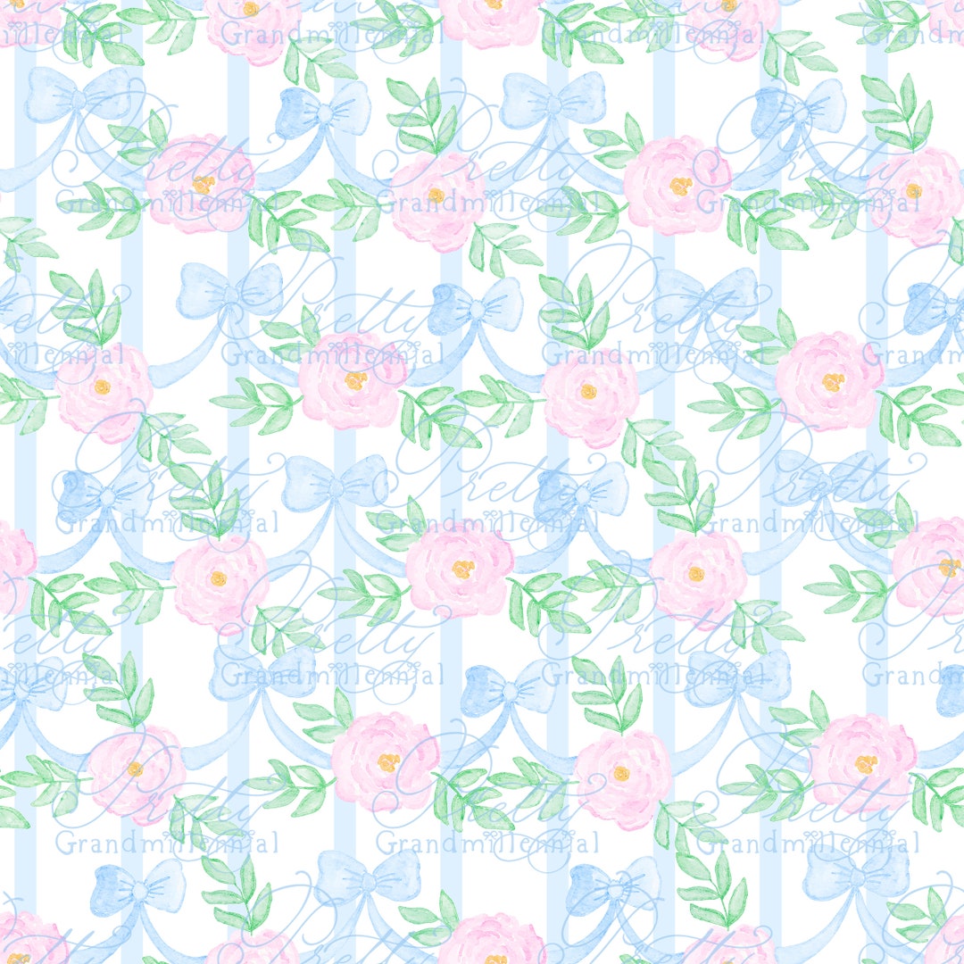 Floral Pattern, Grandmillennial Clipart, Grandmillennial Seamless ...