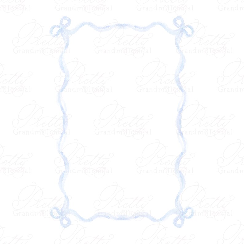 Bows Ribbon Frame Clipart Bow Frame Clipart Grandmillennial - Etsy