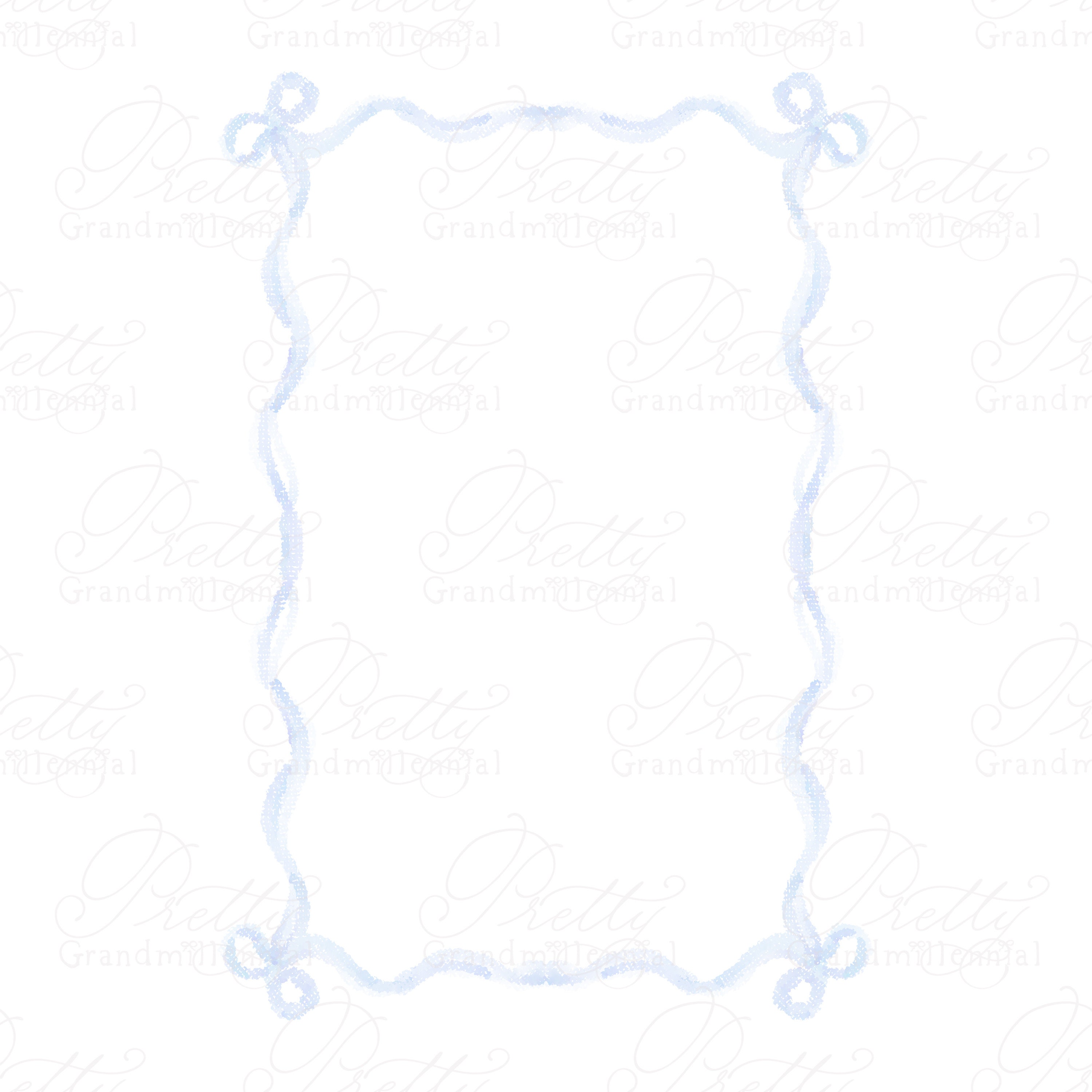 Bows Ribbon Frame Clipart, Bow Frame Clipart, Grandmillennial Clipart ...