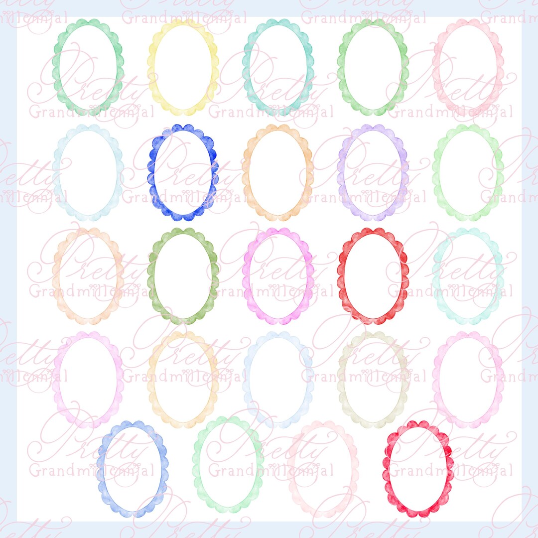 Oval Scallop Frames, Frames Clipart, Oval Frames Scallop, Scallop Oval Frame Clipart ...