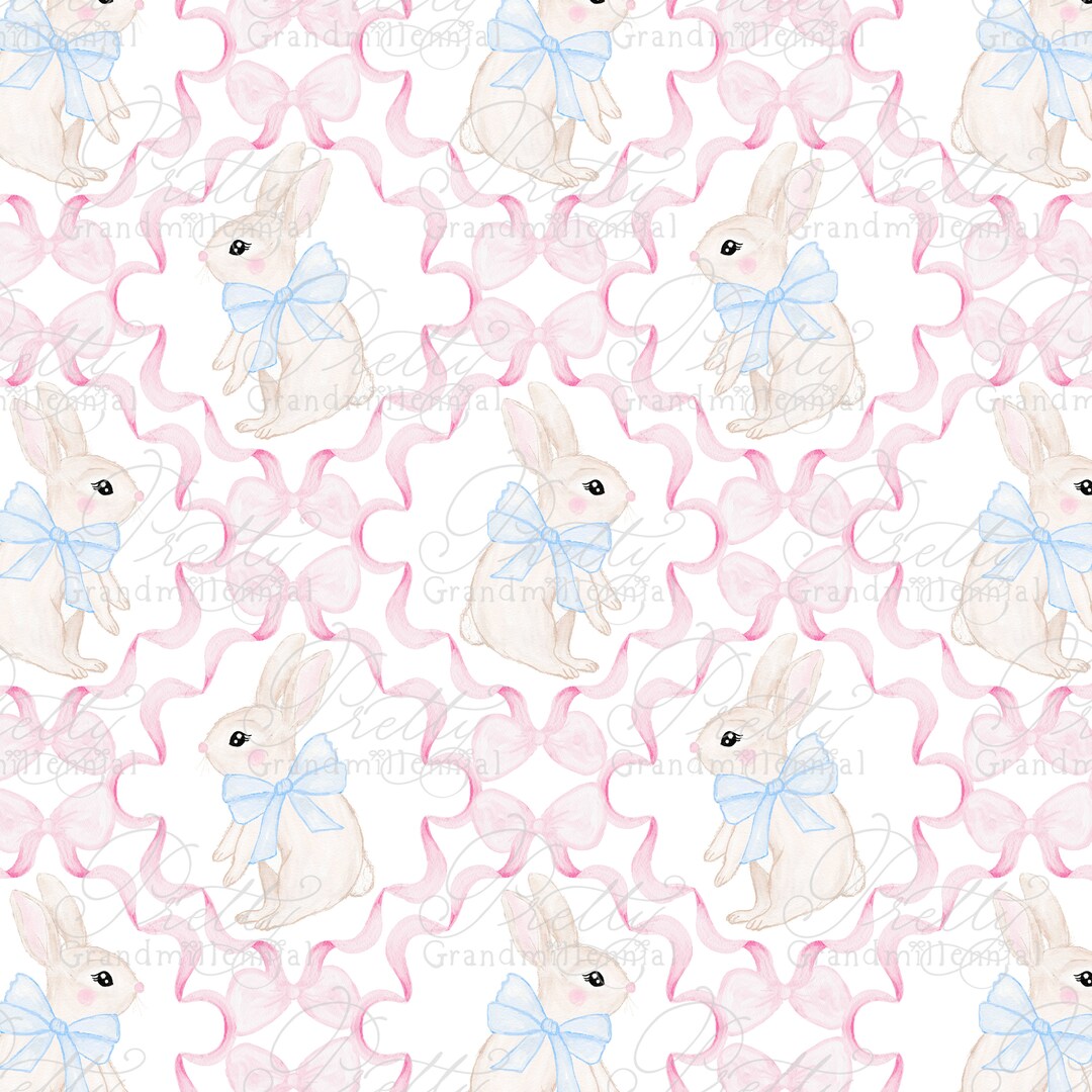 Watercolor Easter Bunny Pattern, Easter Pattern, Bunny Seamless Pattern ...
