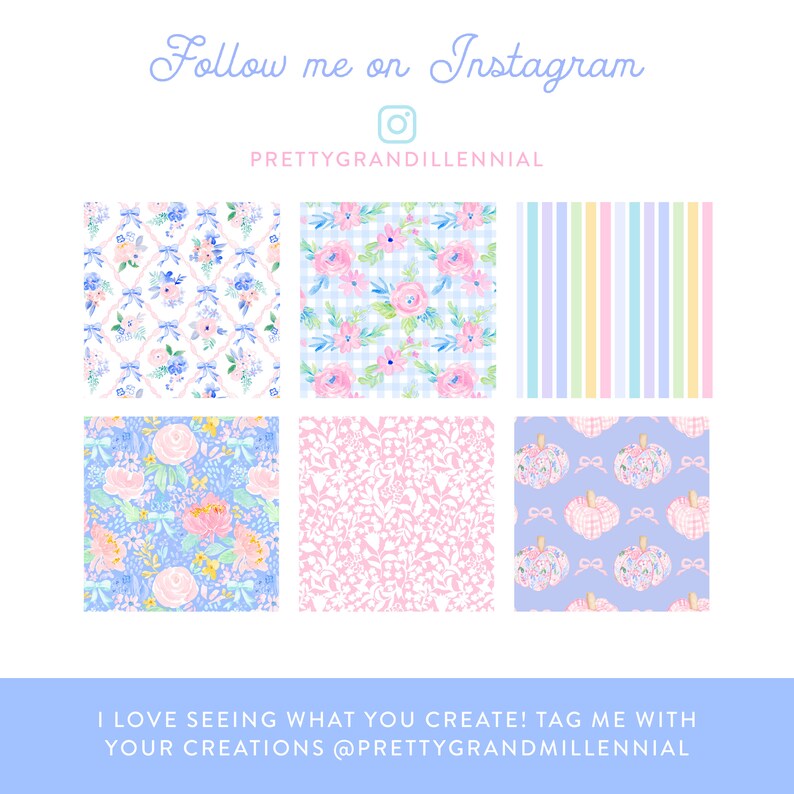 Preppy Pattern, Grandmillennial Pattern, Seamless Pattern, Floral ...