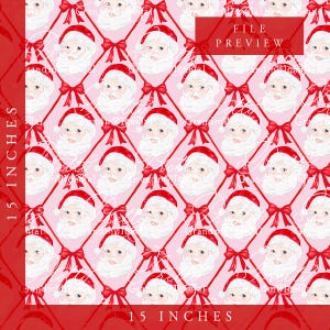 Preppy Santa Print, Seamless Santa Pattern, Red Had Santa Pattern ...