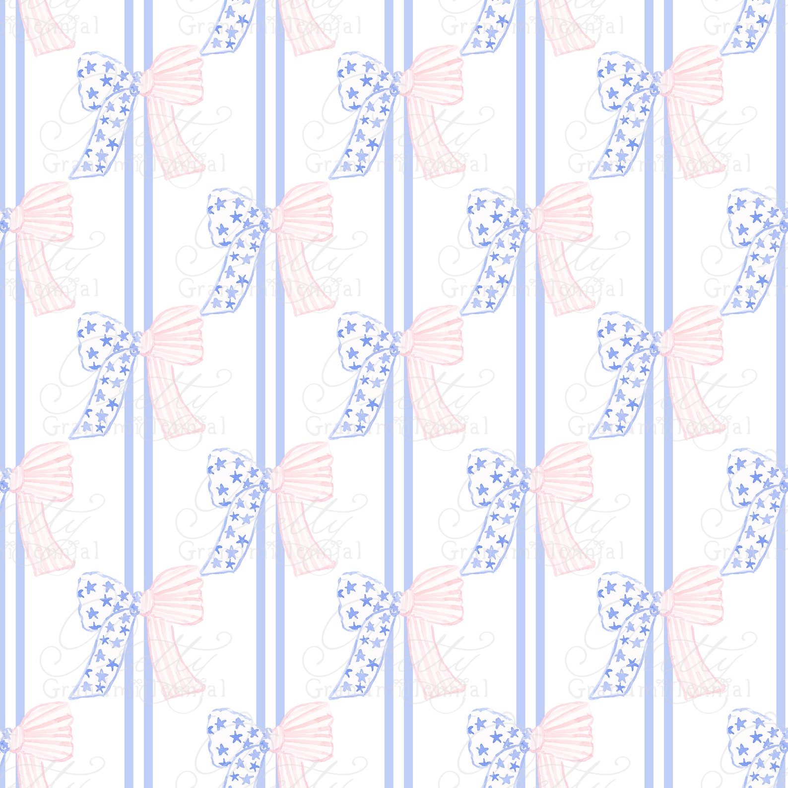 4th of July Pattern, Grandmillennial Independence Day, Patriotic ...
