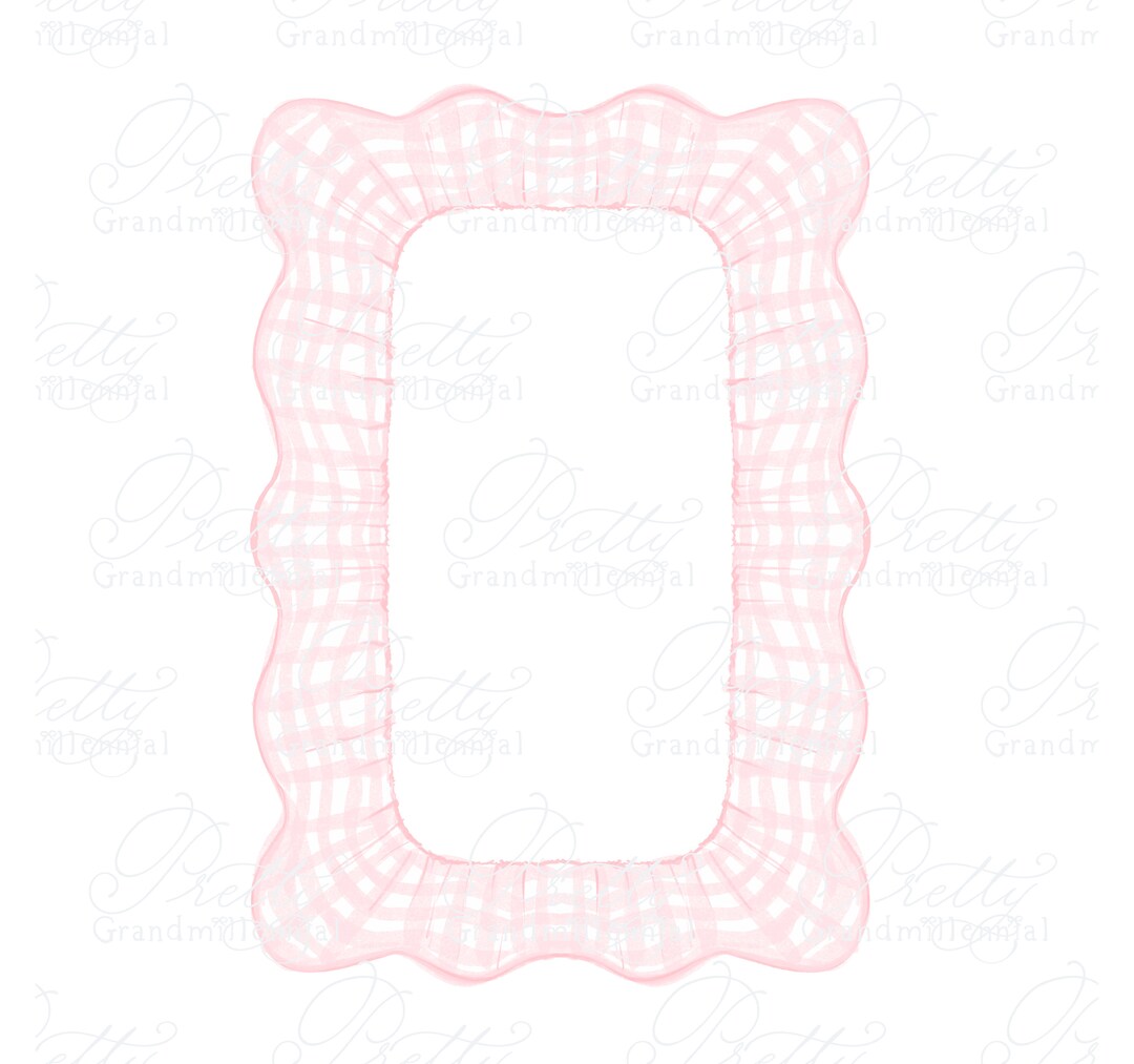 5x7 Gingham Frame, Grandmillennial Clipart, Gingham Clipart, Frame ...
