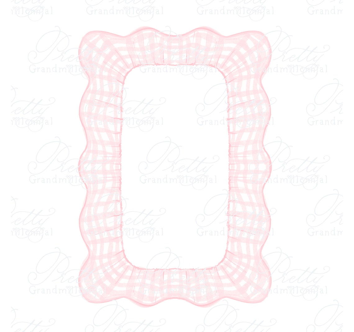 5x7 Gingham Frame, Grandmillennial Clipart, Gingham Clipart, Frame ...