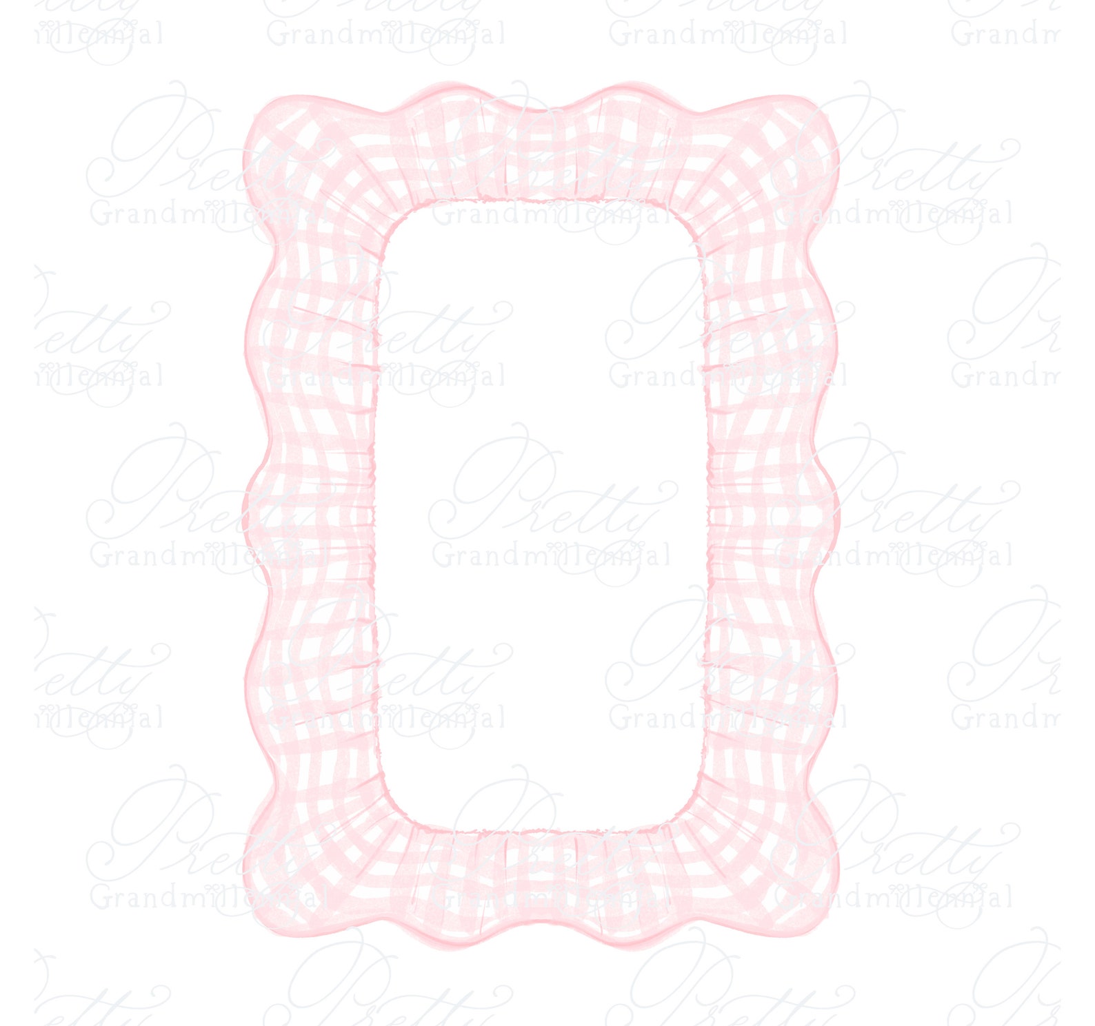 5x7 Gingham Frame, Grandmillennial Clipart, Gingham Clipart, Frame ...