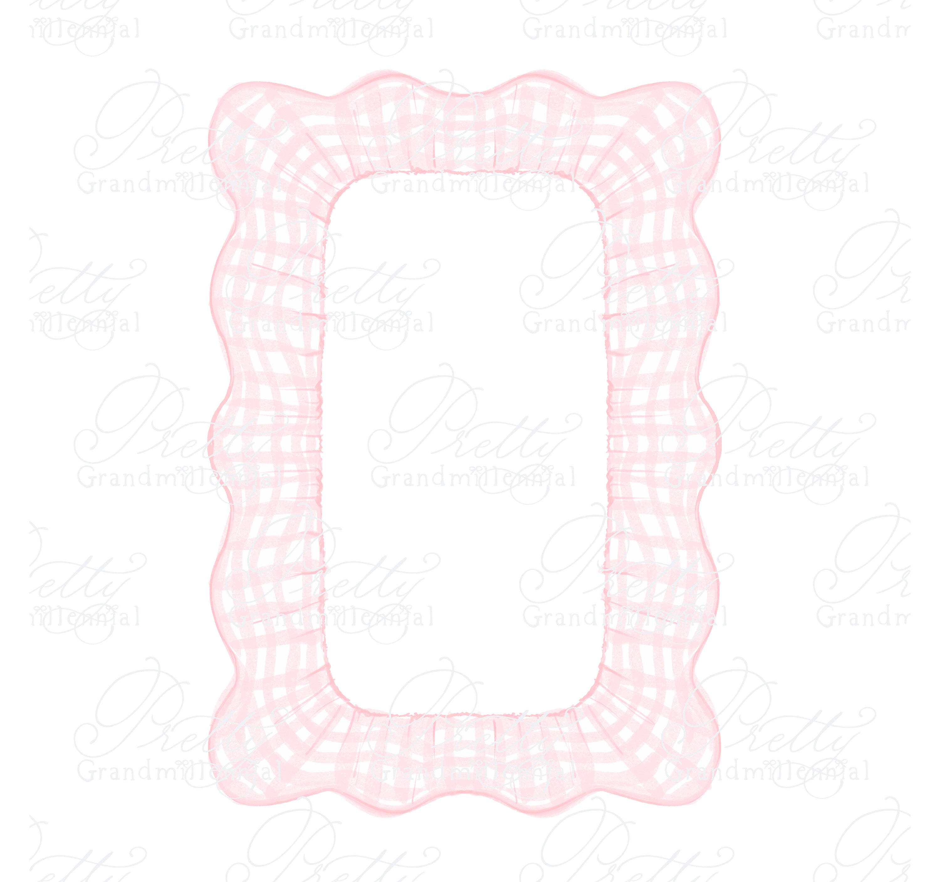 5x7 Gingham Frame, Grandmillennial Clipart, Gingham Clipart, Frame ...