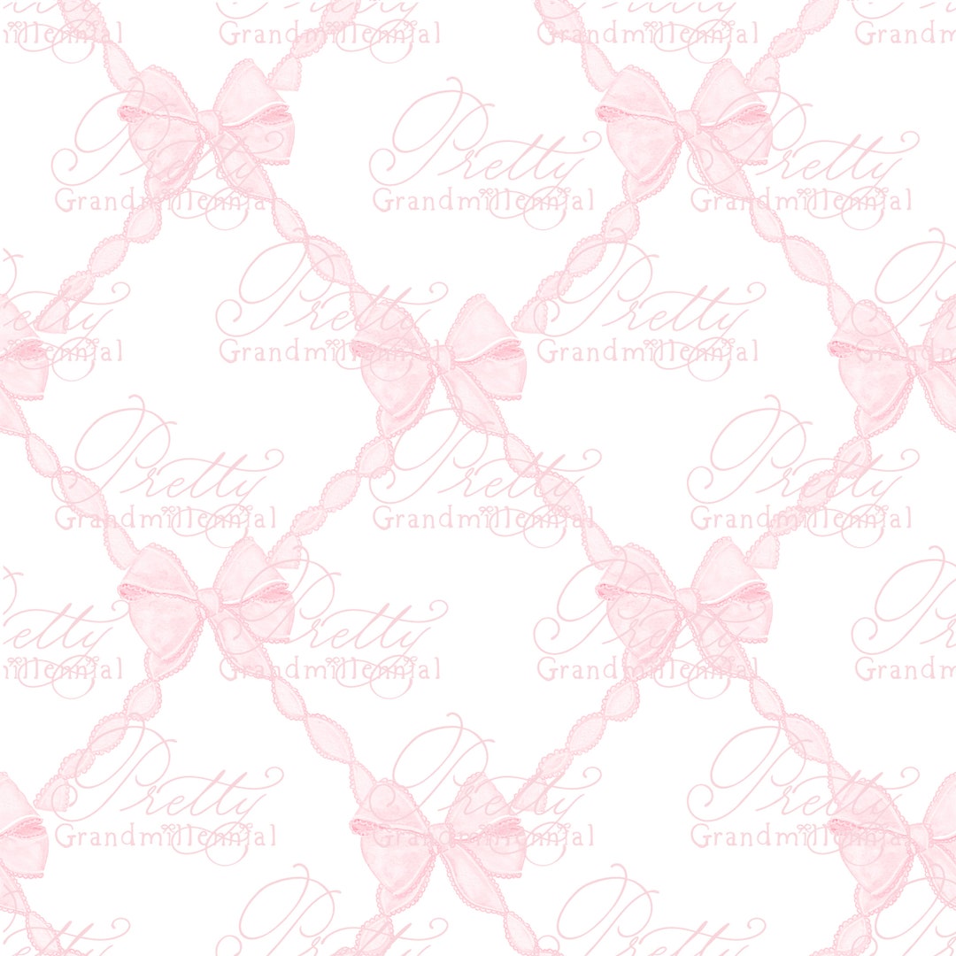 Ribbons Trellis Pattern, Seamless Pattern, Bow Pattern, Seamless ...