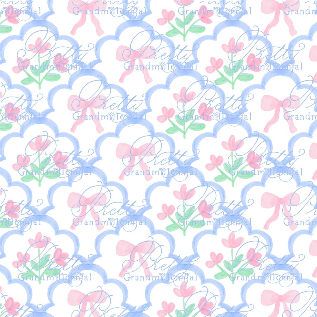 Preppy Pattern, Trellis Spring Pattern, Floral Pattern, Grandmillennial ...