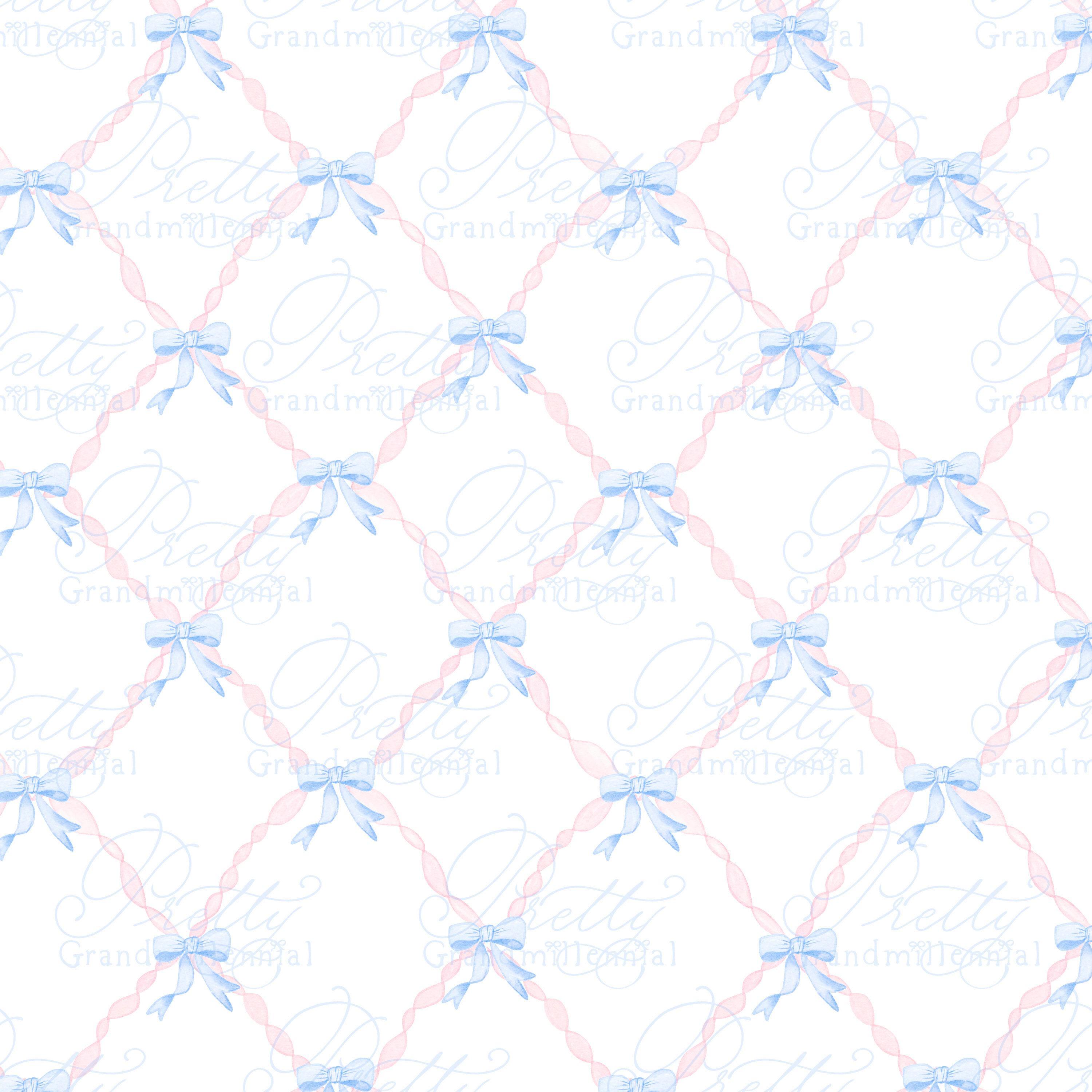 Ribbons Pattern, Seamless Pattern, Bow Pattern, Seamless Pattern ...