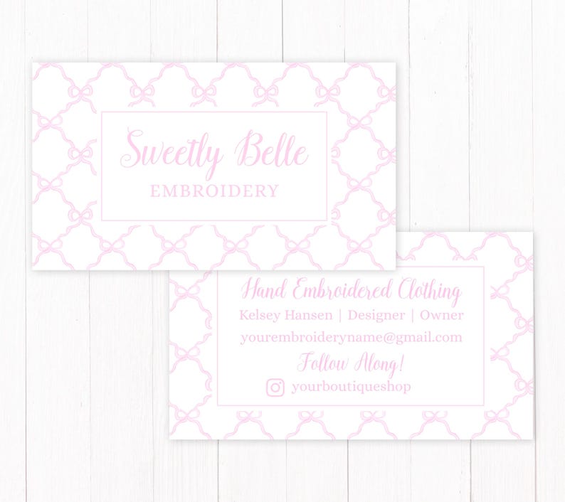 Preppy Logo Business Card, Preppy Business Card, Embroidery Logo ...