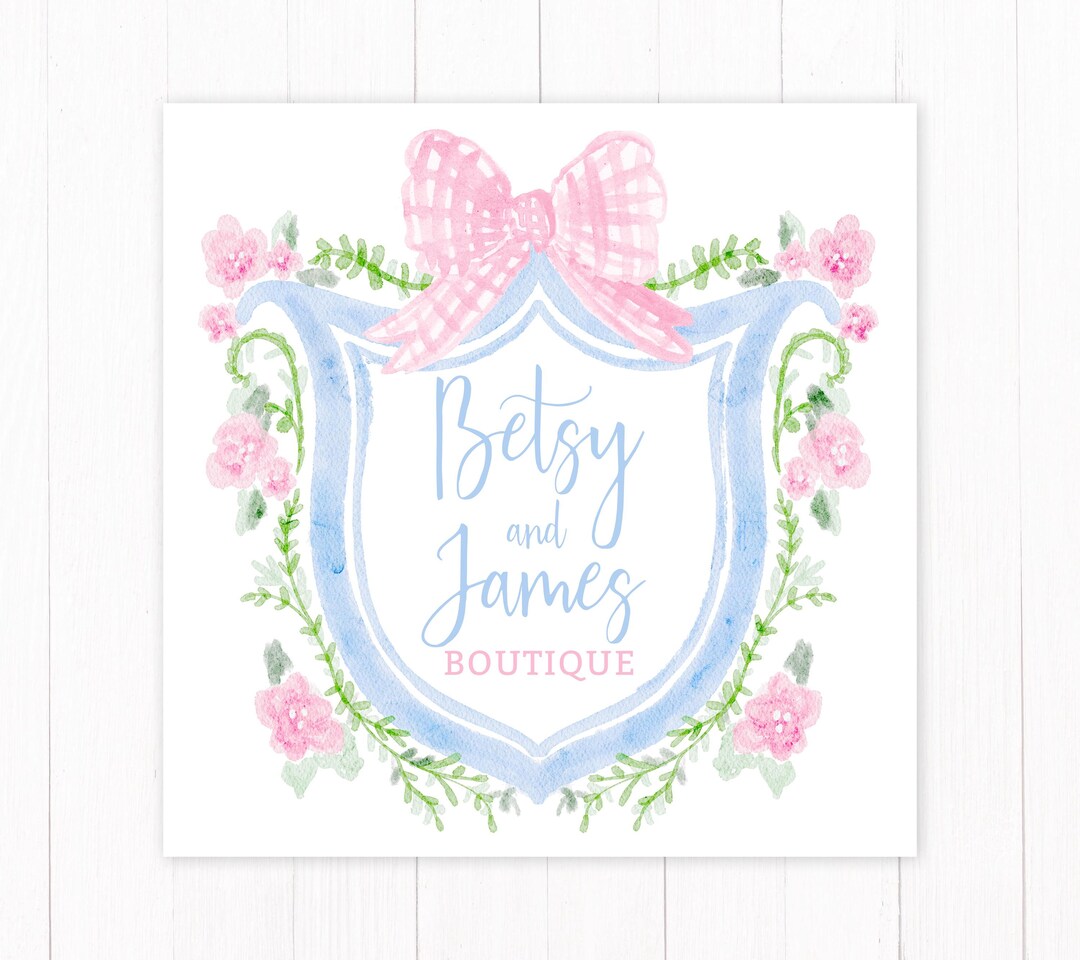 Preppy Logo Template, Editable Logo Template, Bow Logo Template ...