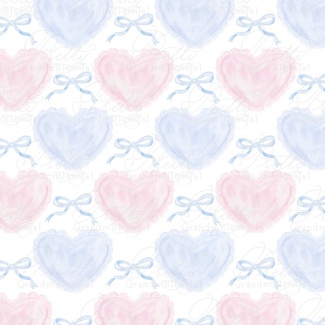 Valentine's Day Lace Heart Pattern, Watercolor Hearts, Hearts Pattern ...